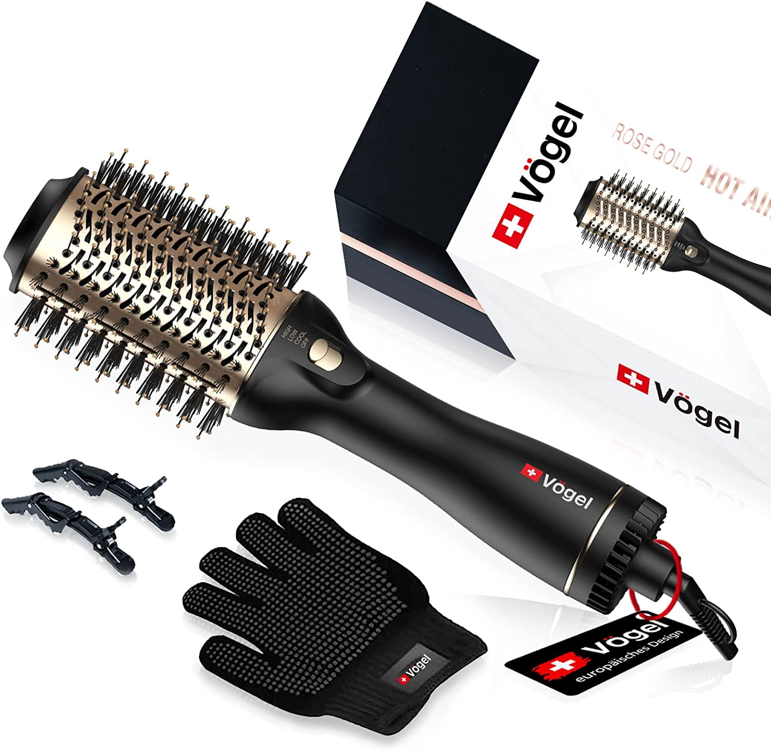 Vögel Nano Titanium Hair Dryer & Hot Air Brush - Professional Blowout ...