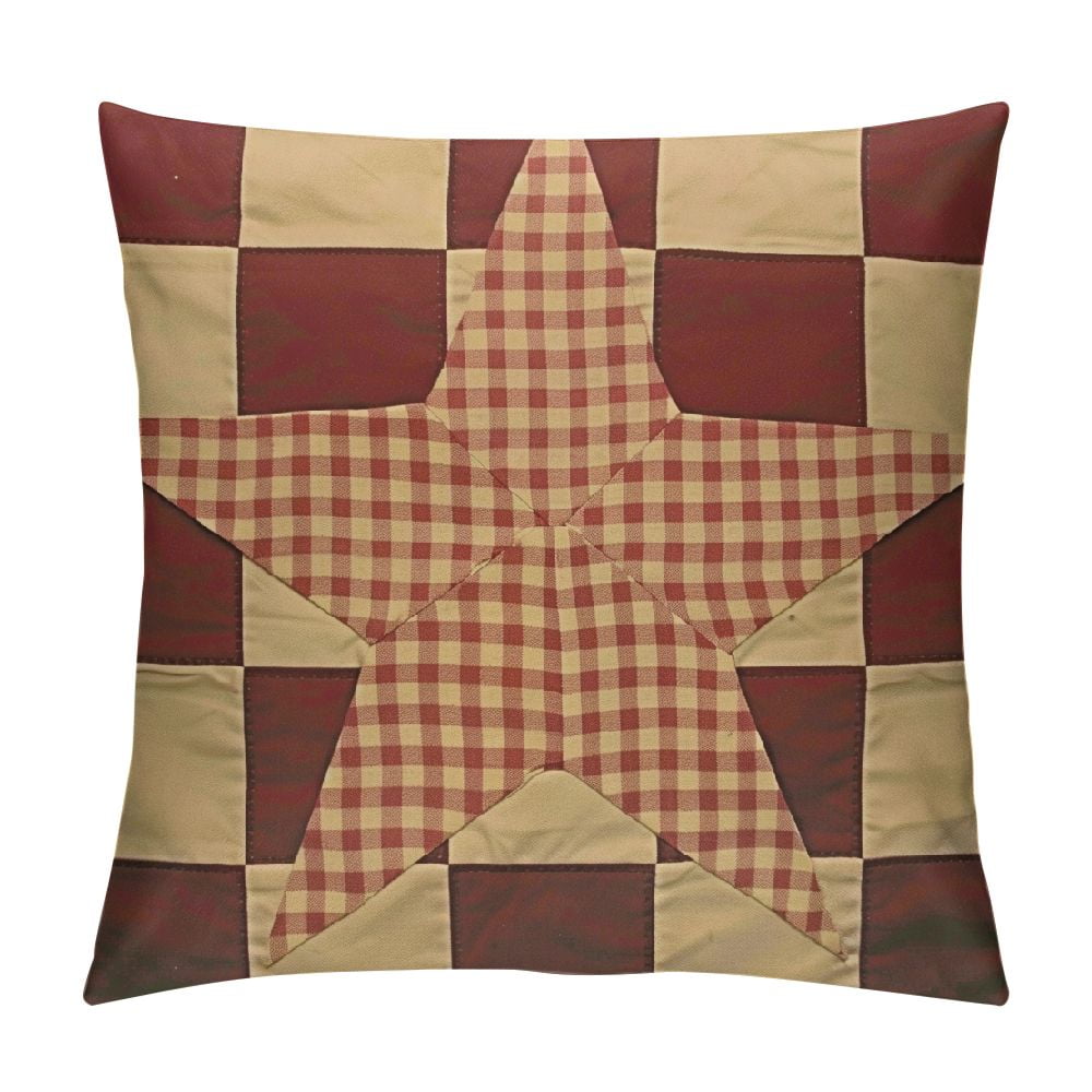 V s Ninepatch Star Primitive Bedding Hand Quilted Patchwork Square ...