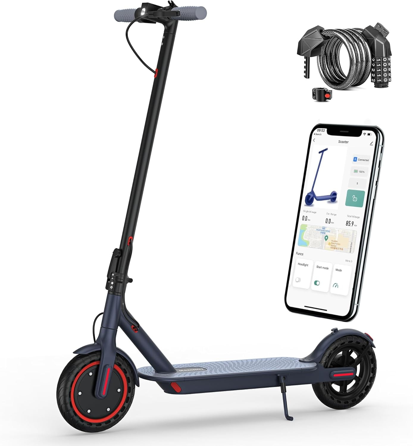 V1 Electric Scooter for Adults, 8.5" Tires, 19Mph Top Speed, 350W Motor ...