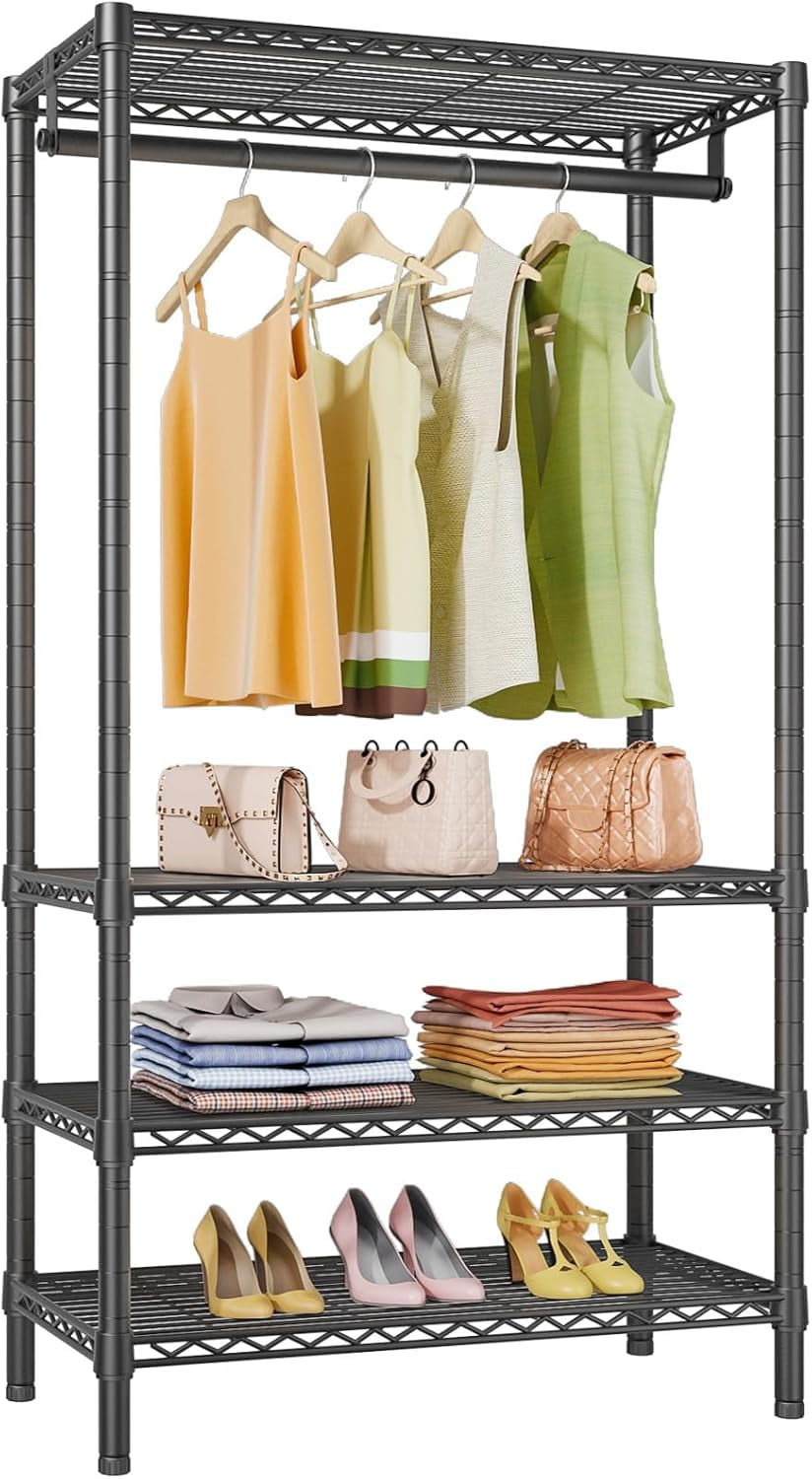 V1 Medium Portable Garment Racks 440lbs Load Capacity, Heavy Duty ...