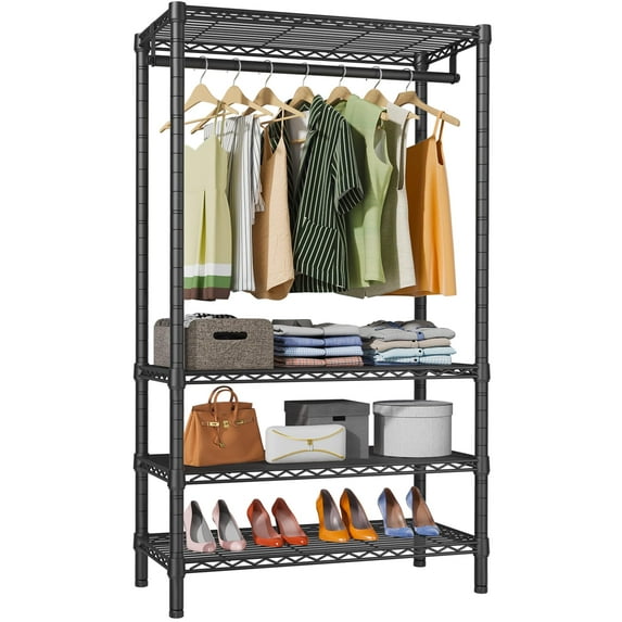V1 Wire Garment Rack 4 Tiers Heavy Duty Clothes Racks for Hanging ...