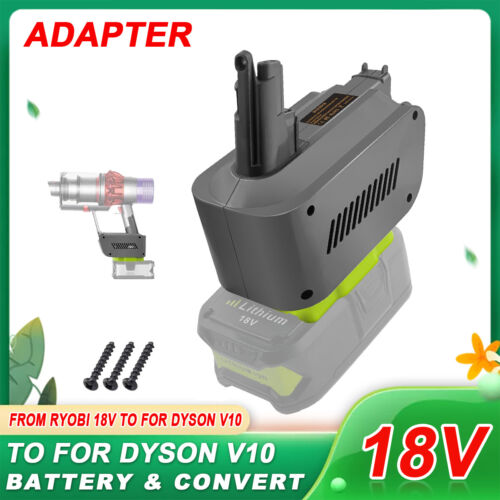 V10 Adapter for Ryobi 18V Li-ion Battery Convert to Dyson V10 Battery ...