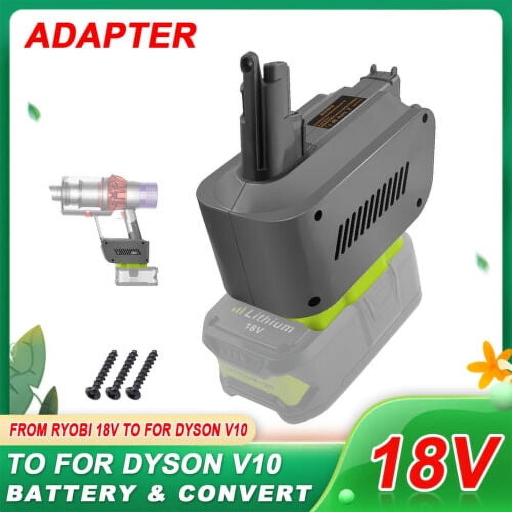 V10 Adapter for Ryobi 18V Li-ion Battery Convert to Dyson V10 Battery ...