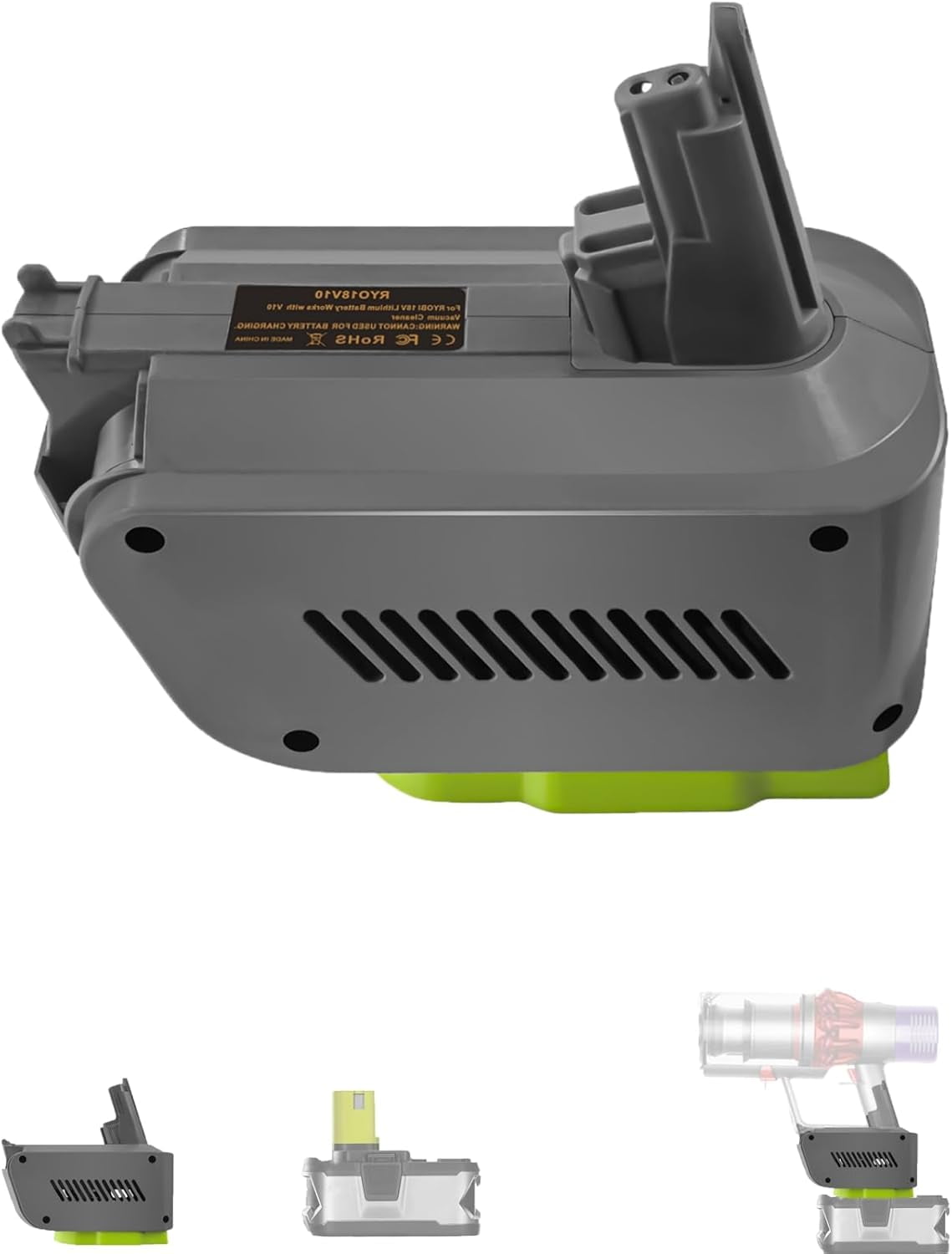 V10 Adapter for Ryobi 18V Li-ion Battery Converter to for Dyson V10 ...