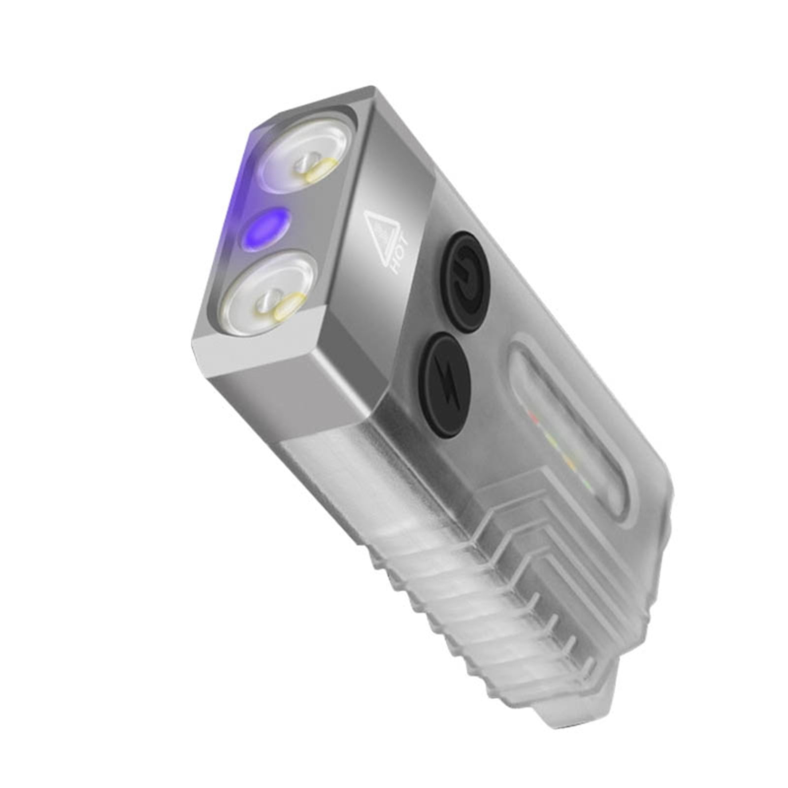 V10 Rechargeable Mini Keychain Flashlight with Powerful Cob Side Light ...