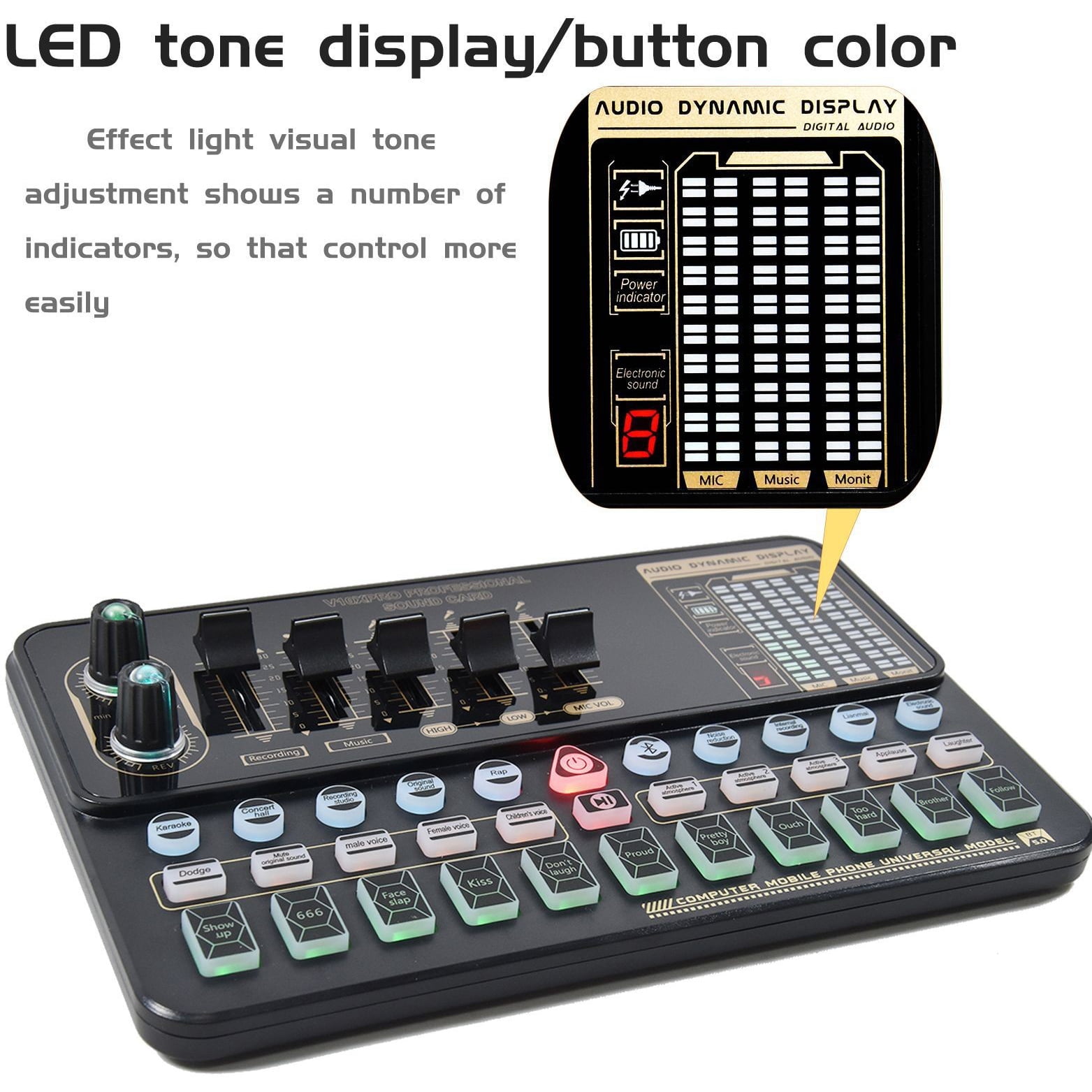 V10 Sound Card Live Sound Card Mobile Phone Karaoke Computer Live ...