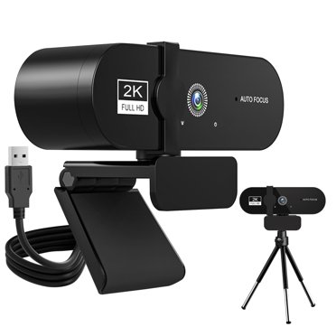 onn. 1440P Webcam with Autofocus and Built-in Microphone, Adjustable ...