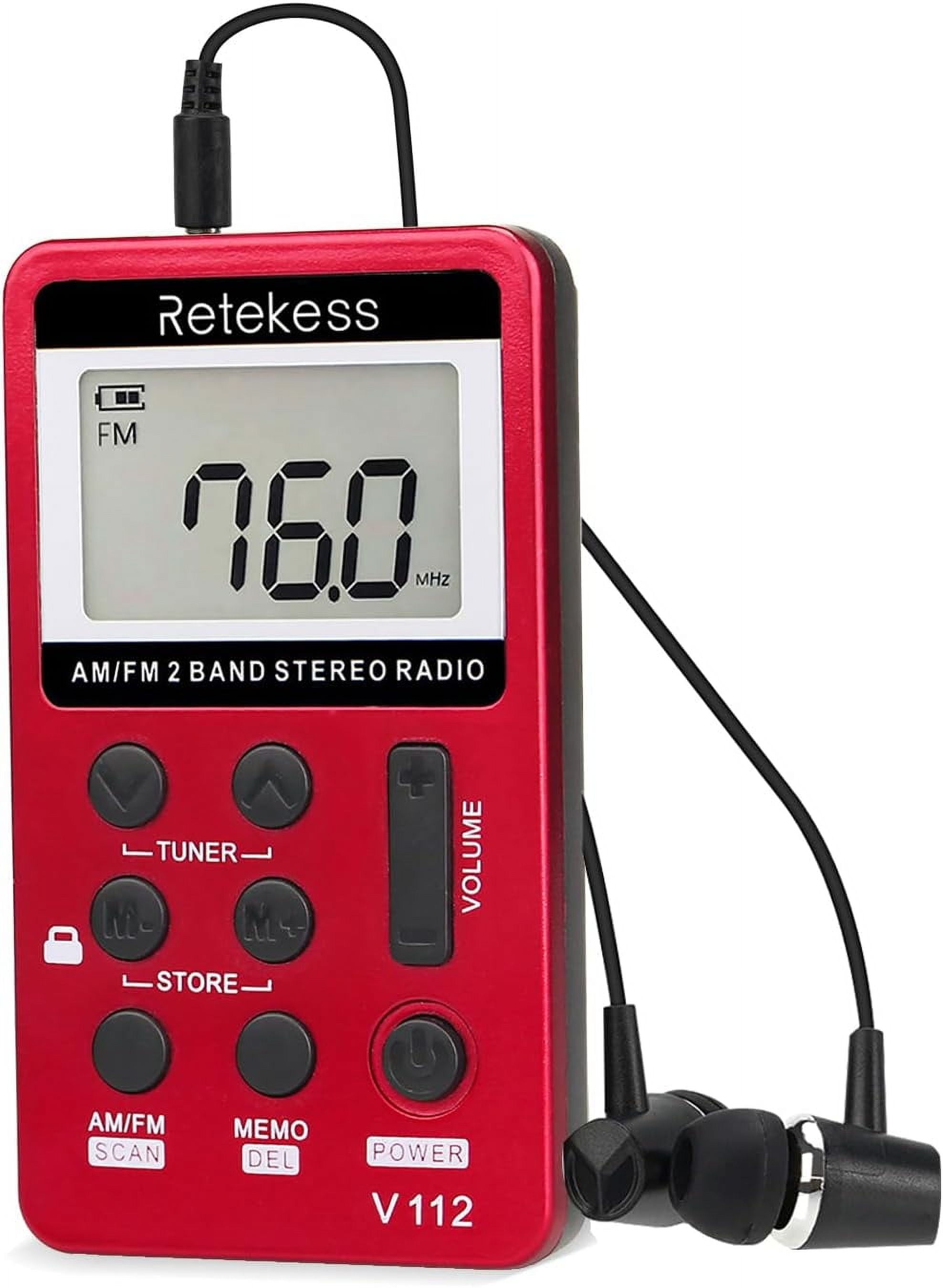V112 AM FM Portable Pocket Radio, FM Receiver, Digital Tuning Stereo ...