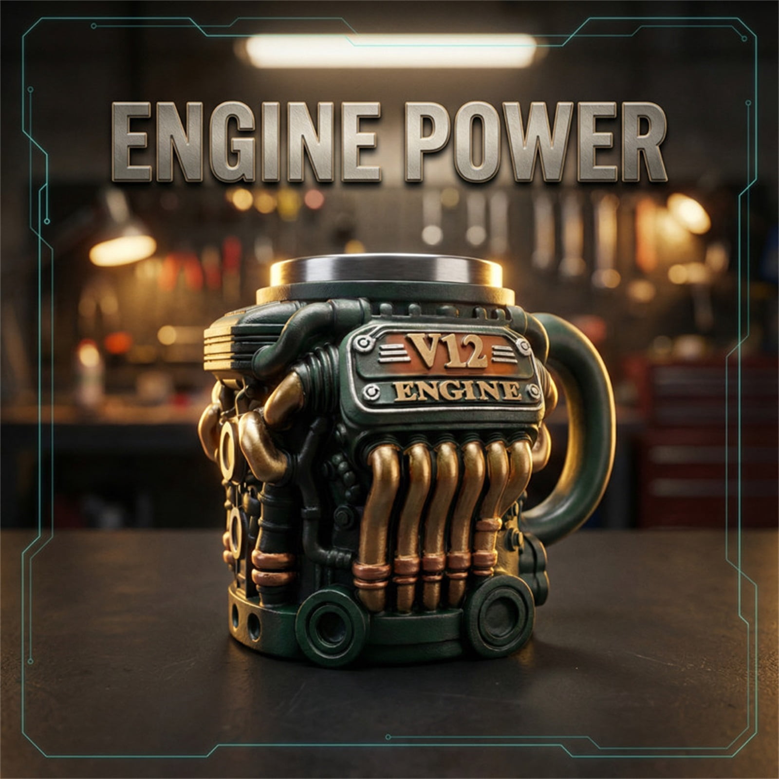V12 Engine Mug, V12 Engine Coffee Cup, Realistic Resin V12 Engine ...