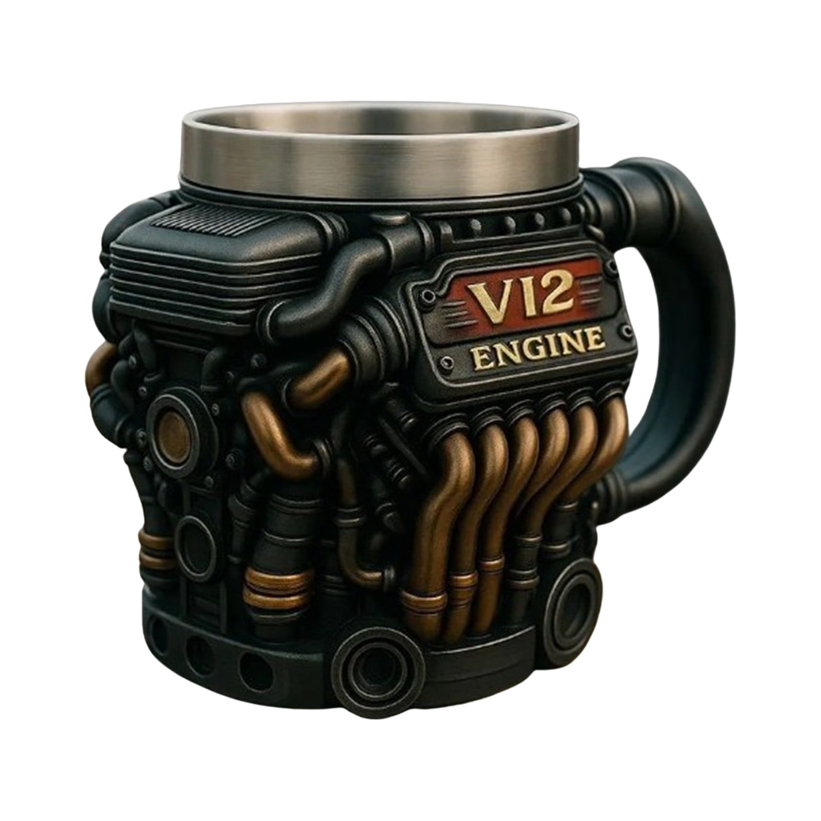 V12 Engine Resin Model Mug With Stainless Steel Inner Liner Car ...