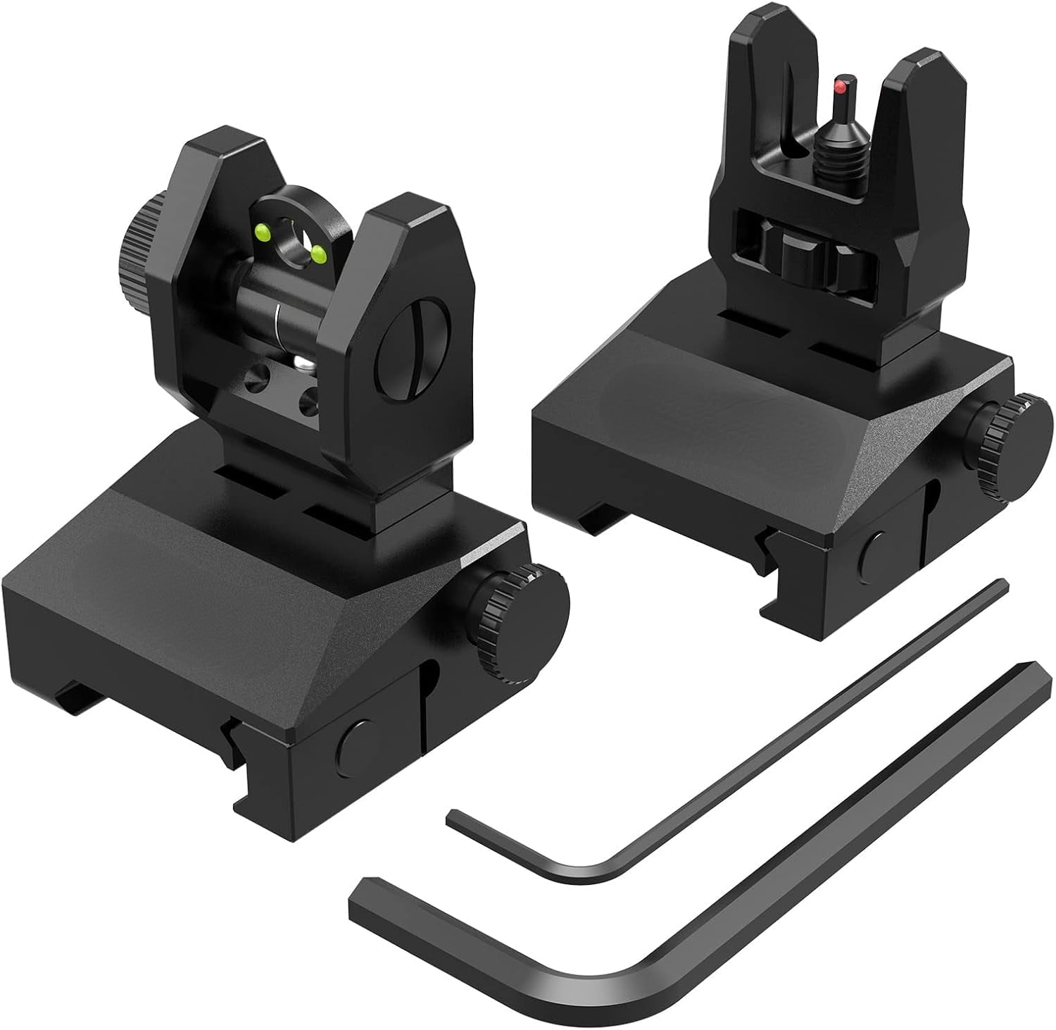 V2 Fiber Optic Iron Sights, Flip Up Front and Rear Backup Sights with ...