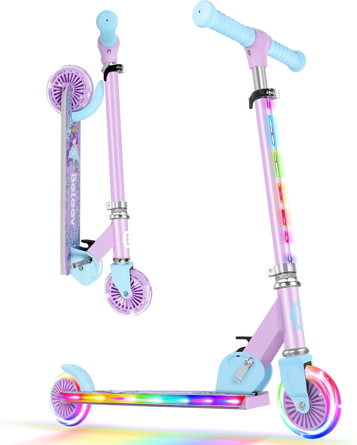 V2 Scooters for Kids with Light-Up Wheels & Stem & Deck, 2 Wheel ...