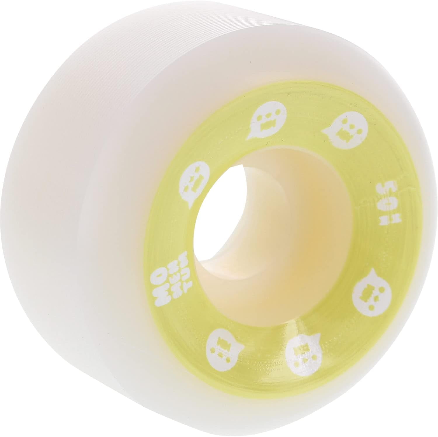 V2 Spiral White/Yellow Skateboard Wheels - 50mm 101a (Set of 4 ...