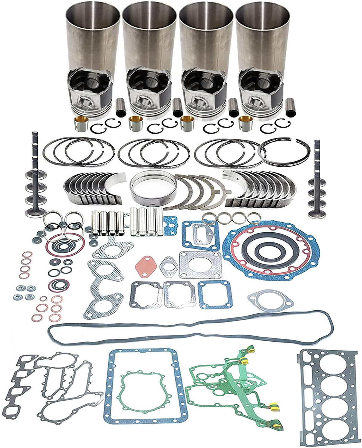Kubota V2203 Engine Overhaul Rebuild Kit with Gasket Parts & Cylinder ...