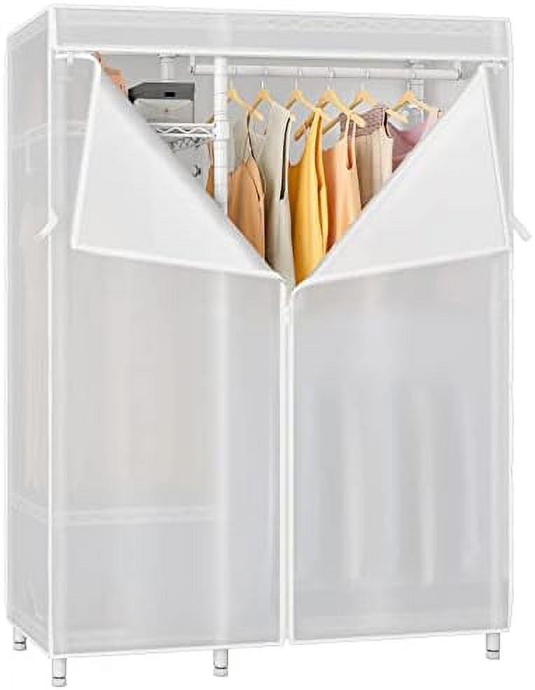 V2C Heavy Duty Covered with 3 Hanging Rods Black Metal Clothing Rack ...