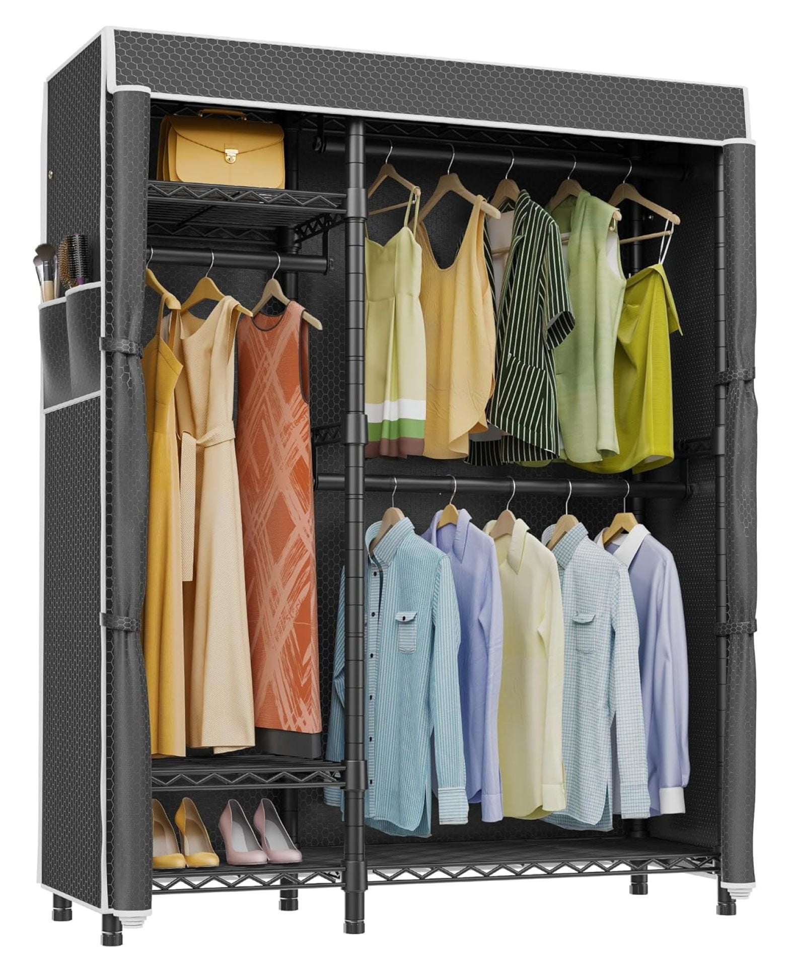 V2SC Heavy Duty Clothes Rack with Upgraded Polyester Cover, Metal ...