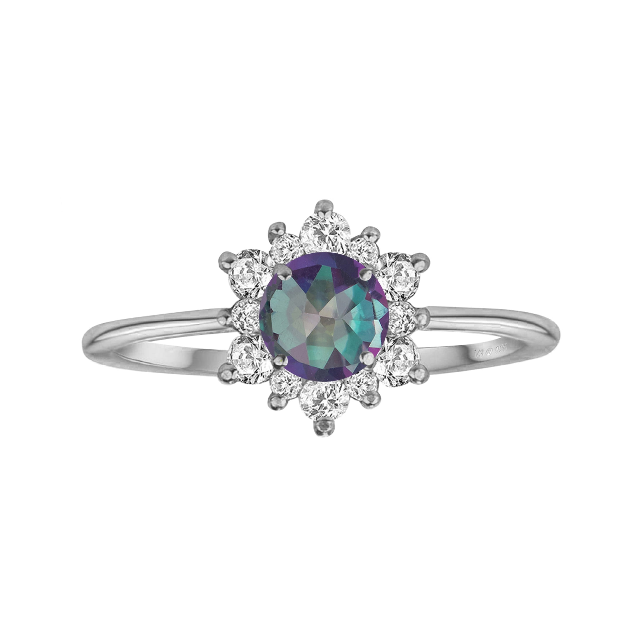 V3 Jewelry® 925 Sterling Silver with Mystic Topaz and White Topaz ...