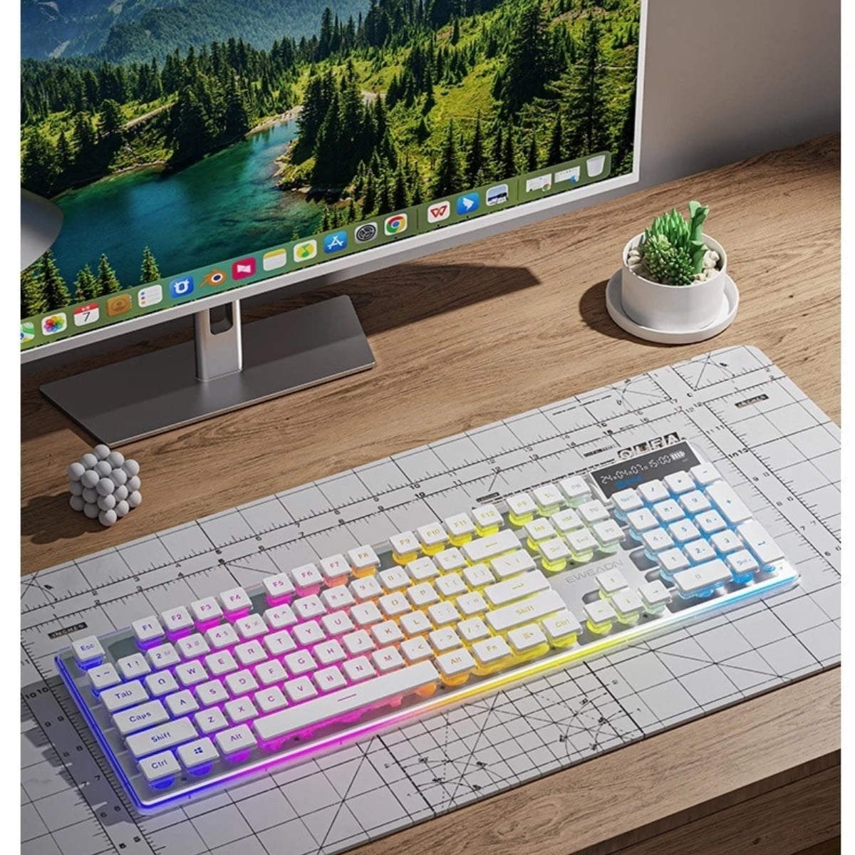 V3 PRO Wireless & Wired Keyboard with Display Screen ,BT5.0/2.4G/USB-C Keyboard,RGB Ultra-thin ...