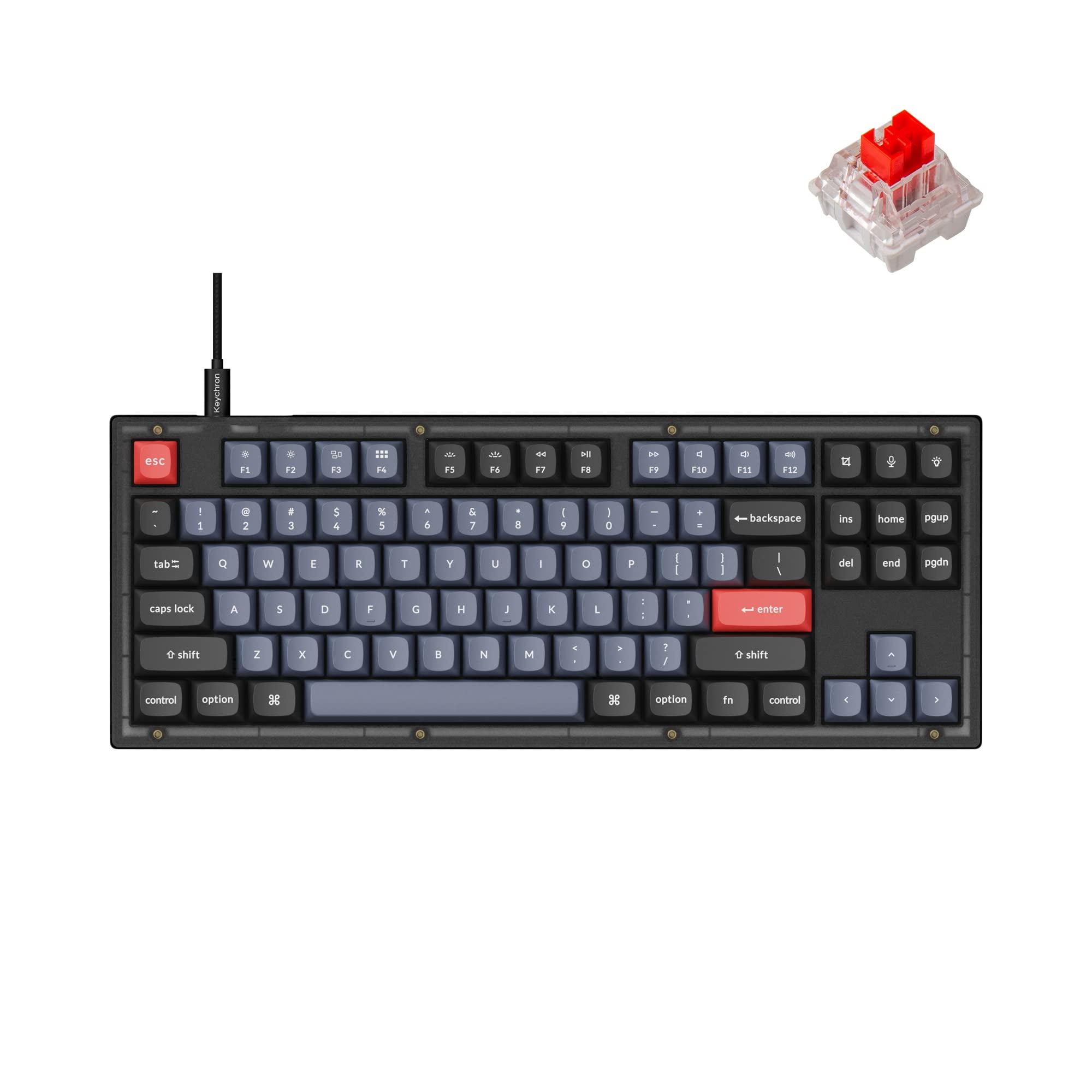 V3 Wired Custom Mechanical Keyboard, TKL Tenkeyless QMK/VIA ...