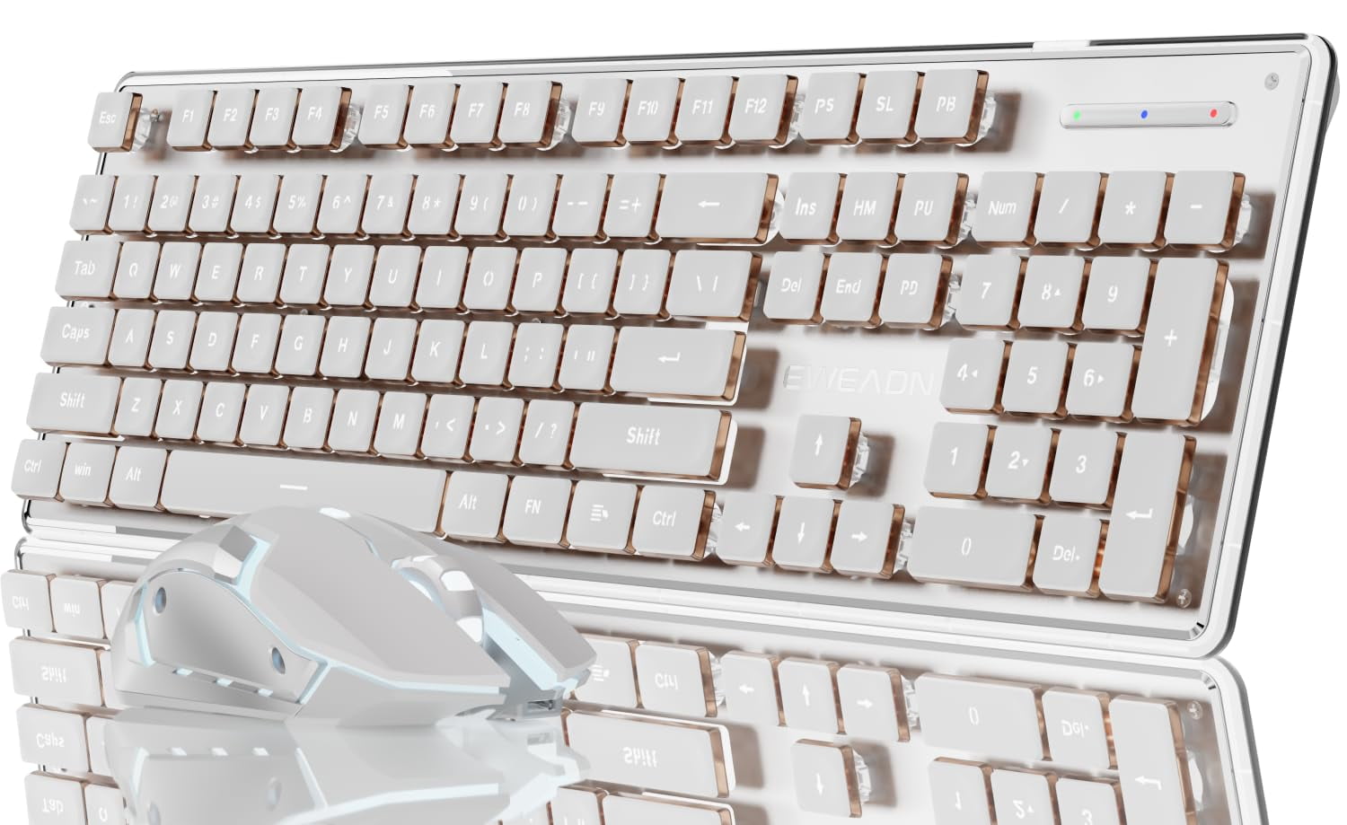 V3 Wireless Keyboard and Mouse with Single Backlit, Metal Panel ...