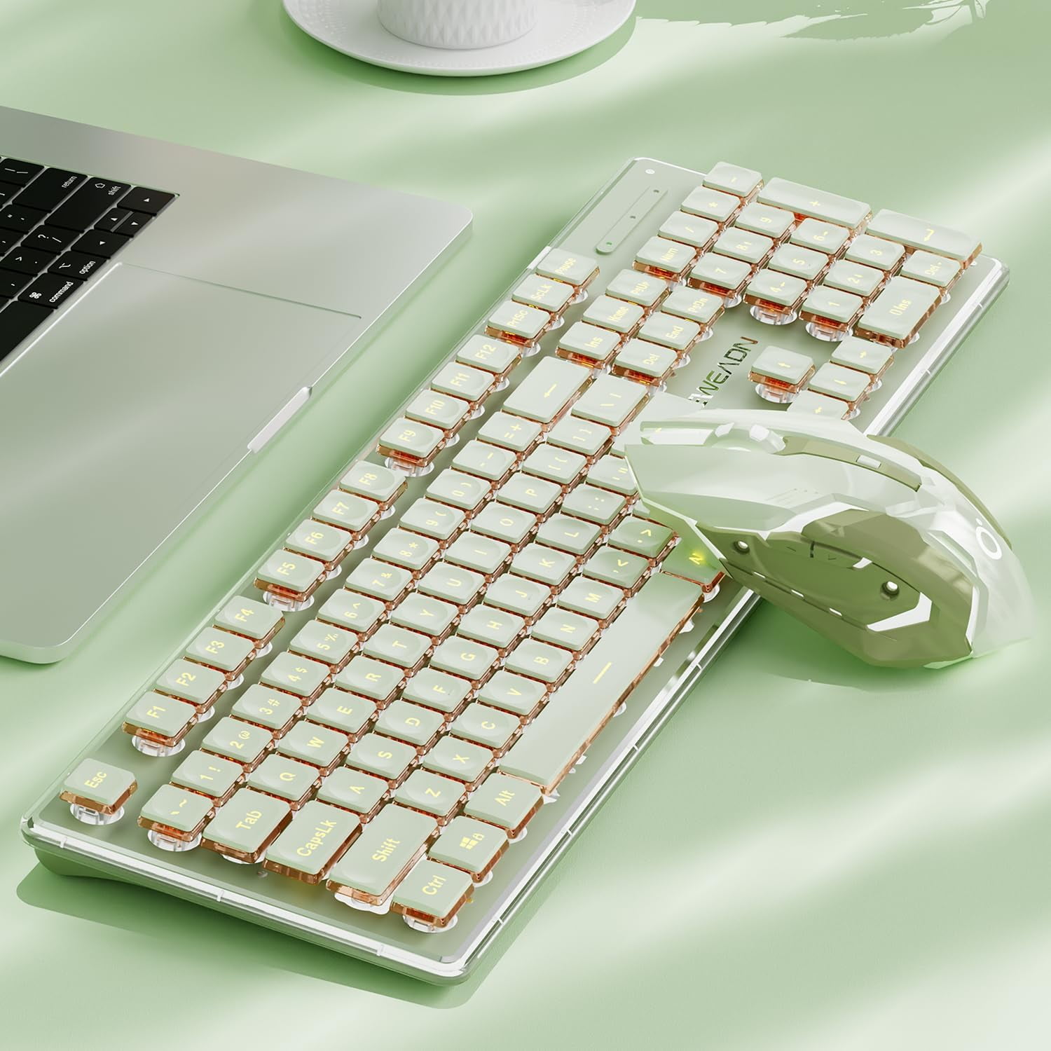 V3 Wireless Keyboard and Mouse with Single Backlit, Metal Panel ...