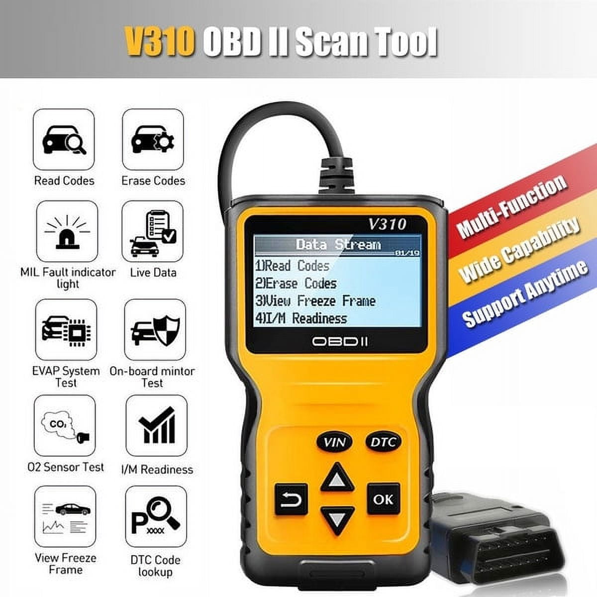 V310 Scanner Universal Car Engine Fault Code Reader CAN Diagnostic Scan ...