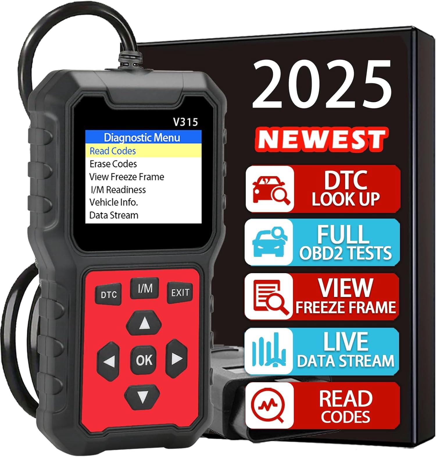 V315 OBD2 Diagnostic Diagnostic Tool Tool, Code Reader, Engine Light ...