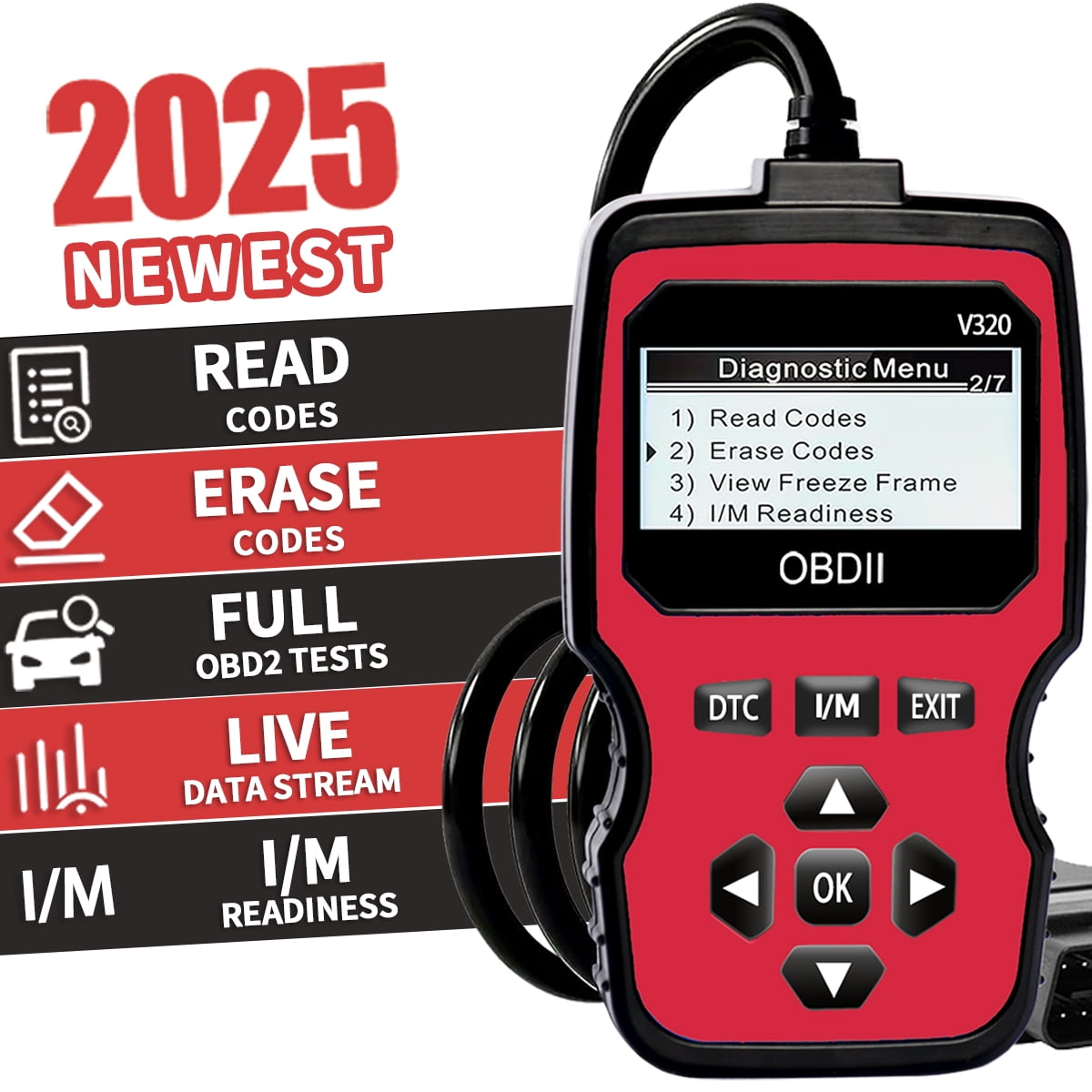 V320 OBD2 Diagnostic Diagnostic Tool, Car Sacnner, Engine Light ...