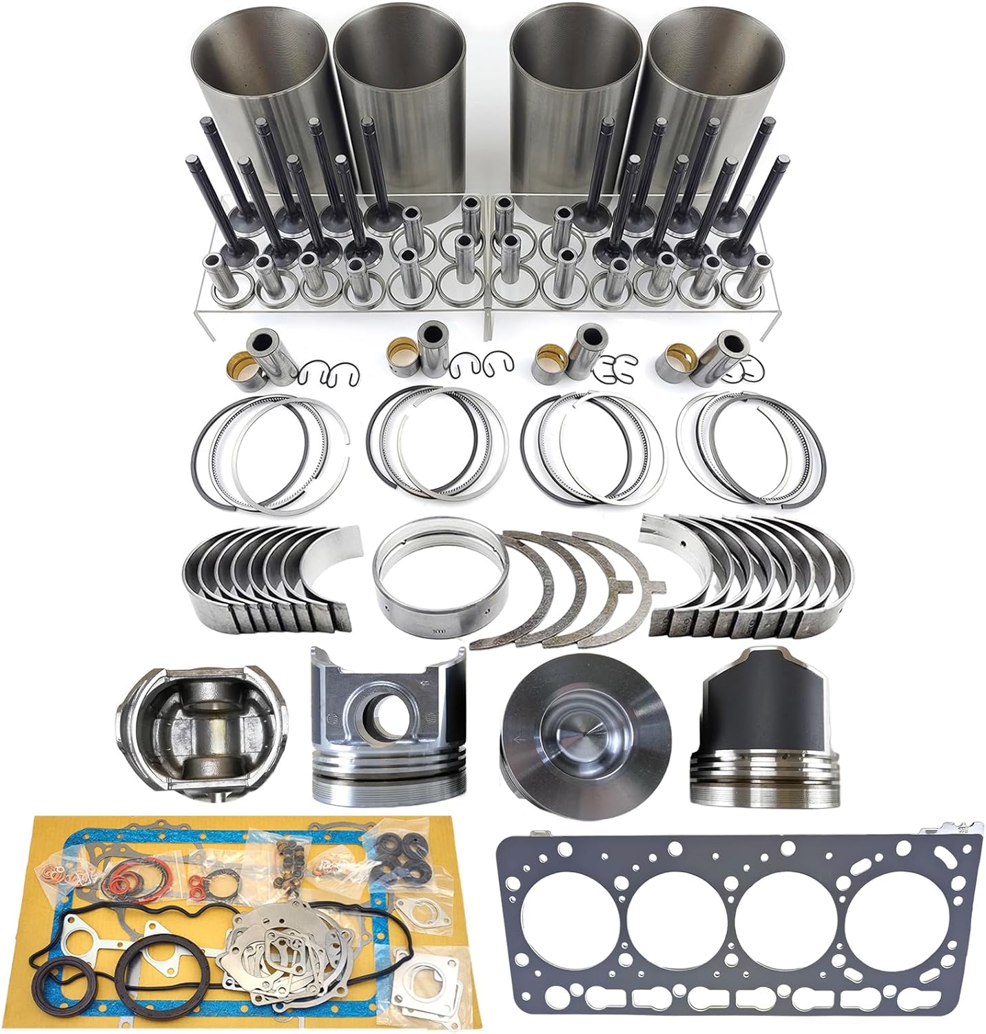 V3300 Engine Overhaul Rebuild Kit 16 valves Piston height 91.7mm ...
