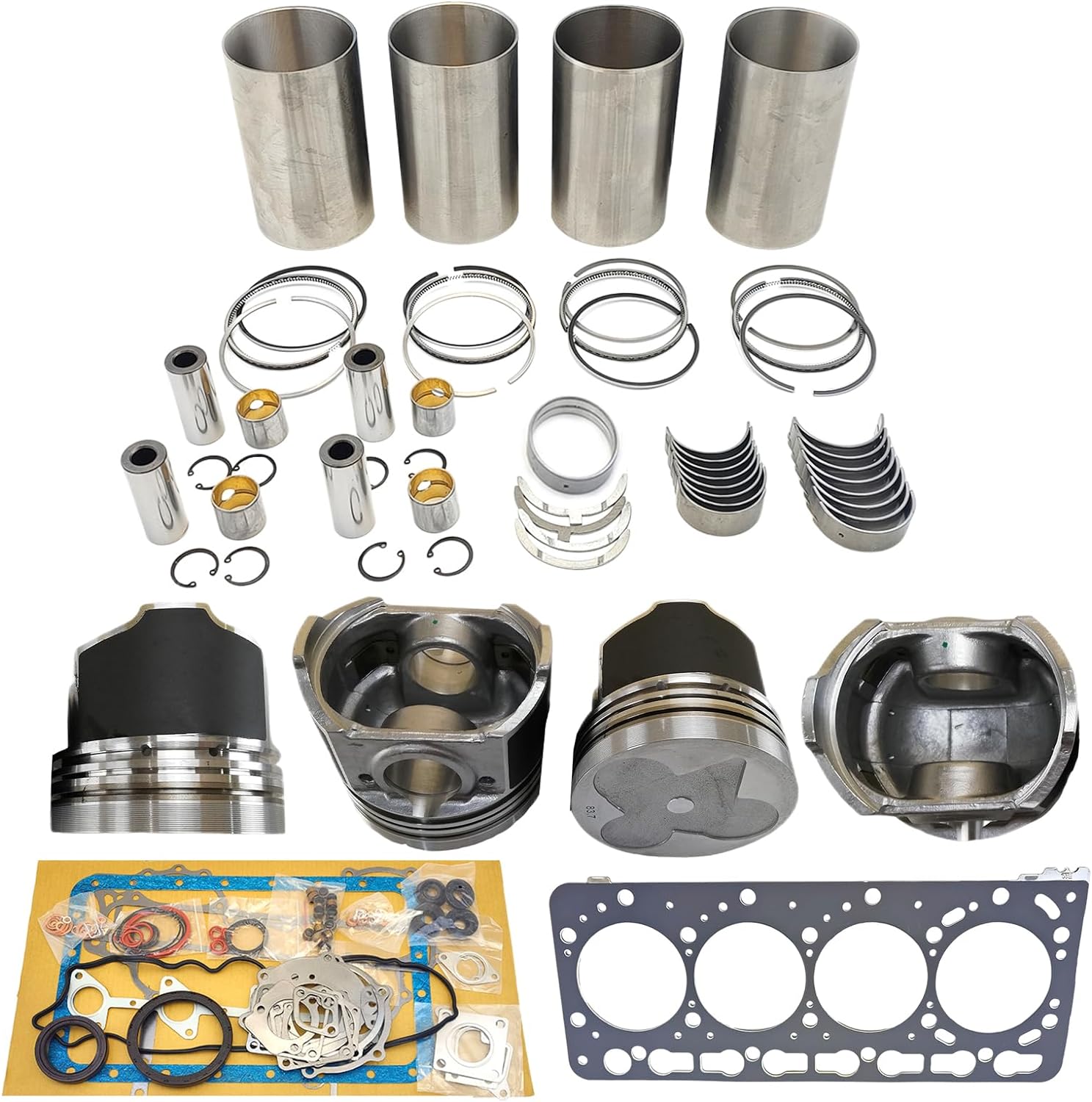 V3300 Engine Overhaul Rebuild Kit (No valve set) 12 valves Piston ...
