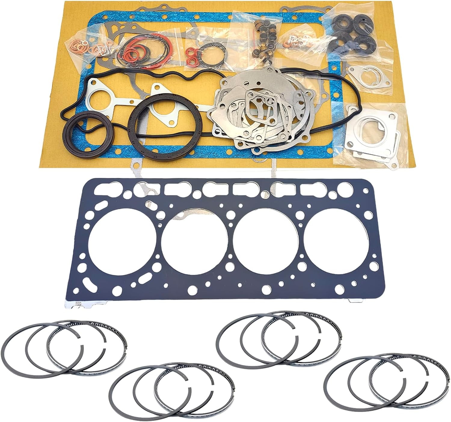 V3300 Full Gasket Kit + Piston Rings 16 valves Piston height 87.5mm Combustion Chamber 50mm For ...