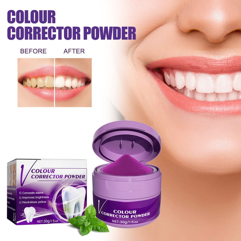 V34 Purple Teeth Whitening, Natural Teeth Whitener Tooth Powder,Teeth ...
