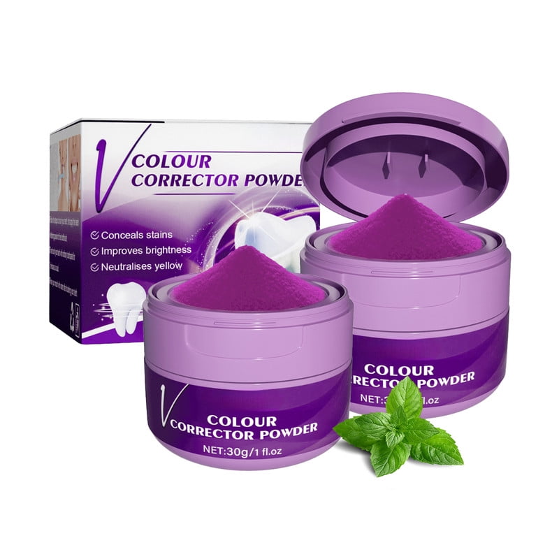 V34 Purple Teeth Whitening, Natural Teeth Whitener Tooth Powder,Teeth ...