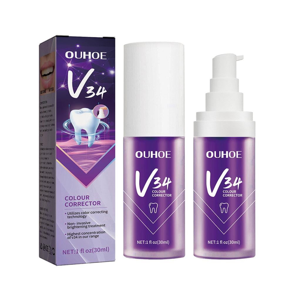 V34 Teeth Whitening Mousse,Colour Corrector Whitening Toothpaste,Tooth ...