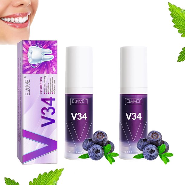 V34 Toothpaste,Purple Toothpaste for Teeth ,Toothpaste ,Teeth ...