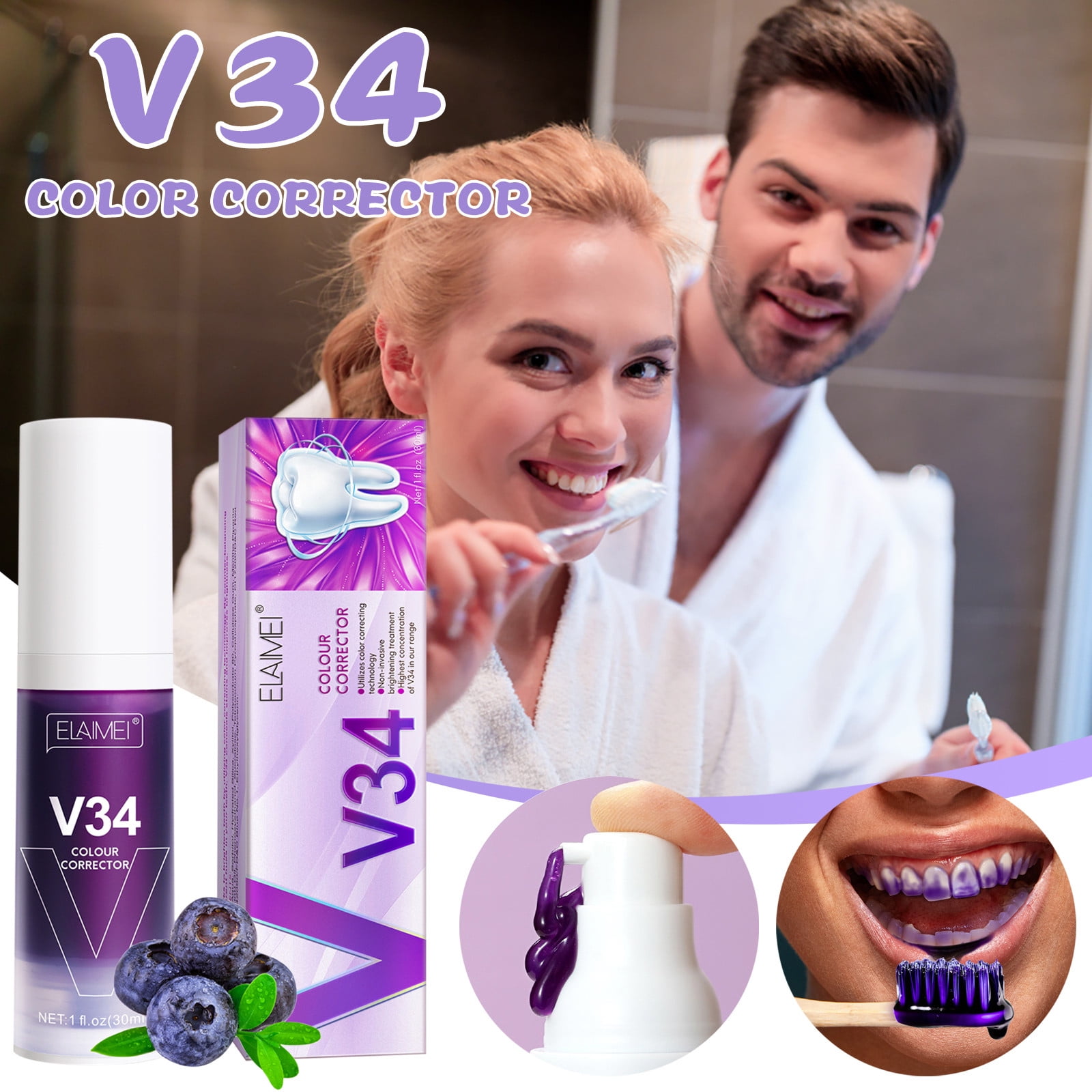 V34 Whitening Toothpaste Repairs Teeth Improves Sensitive Teeth ...