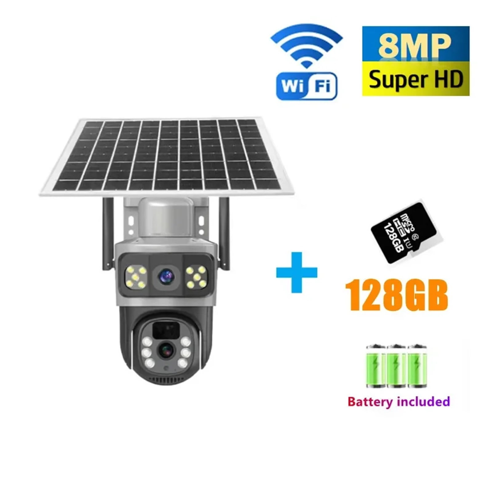 V380 2 Lens 3 Screen Solar Camera Outdoor 4G Sim Wireless 4K Wifi Waterproof 360 IP Camera PTZ ...