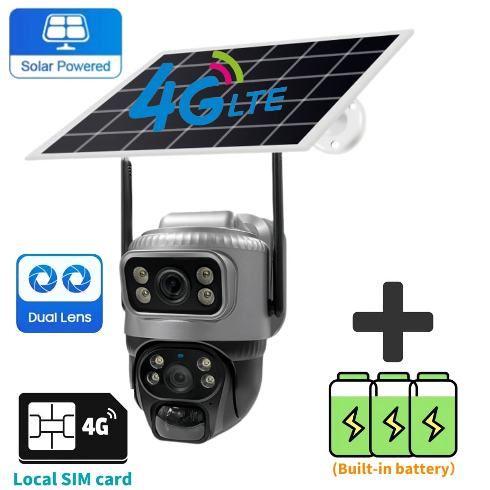 V380 Dual Lens 4G SIM IP Camera 8MP 4K Waterptoof Outdoor Surveillance Monitor Smart Home Night ...