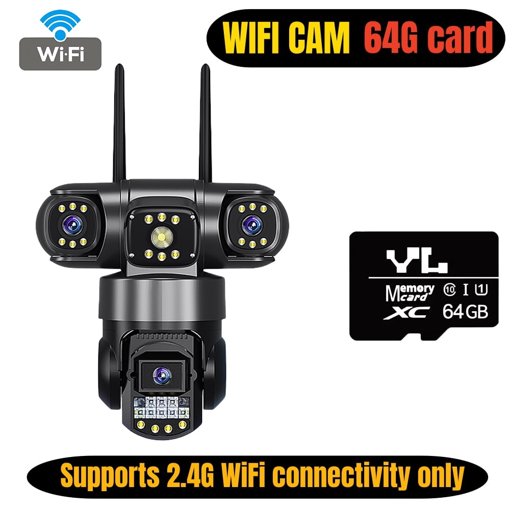 V380Pro Camera with Three Lenses Multi-Angle Color Night Vision Outdoor ...