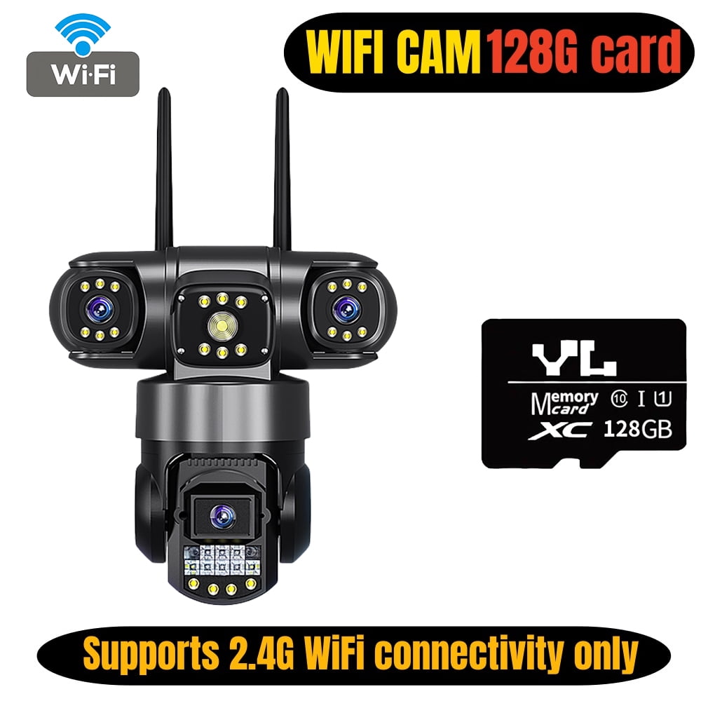 V380Pro Camera with Three Lenses Multi-Angle Color Night Vision Outdoor ...