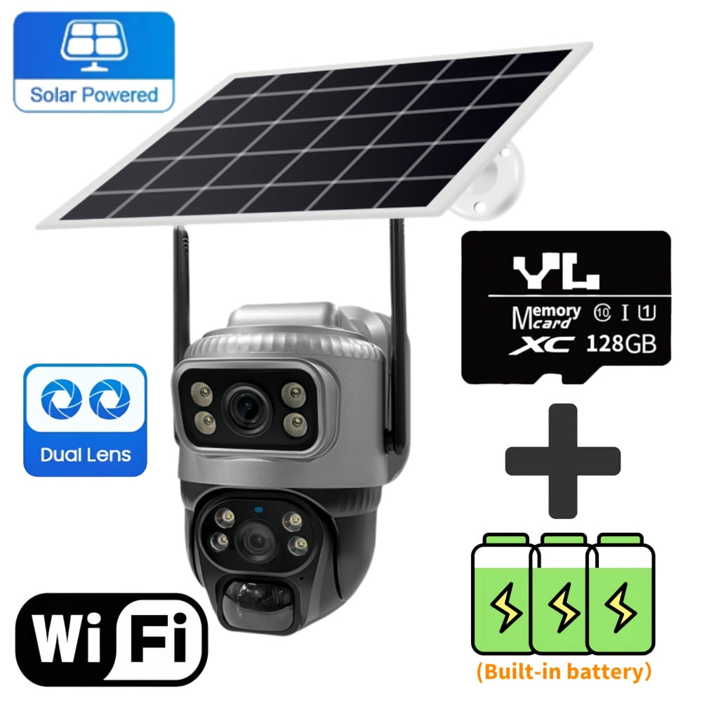 V380Pro Solar Camera 4G SIM Card WiFi Wireless PIR Body Detection Dual ...