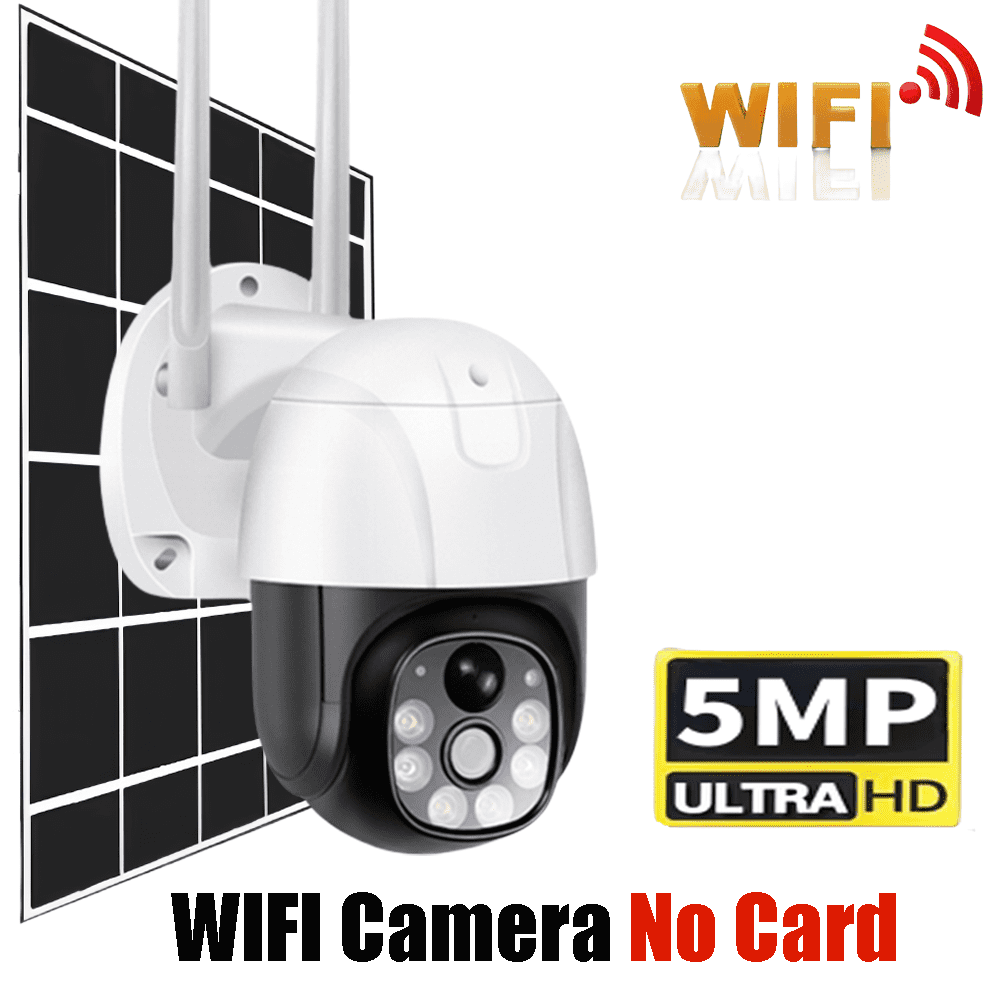 V380Pro Solar Camera WiFi Wireless PIR Body Detection IP66 Low Power CCTV Smart Security 5MP ...