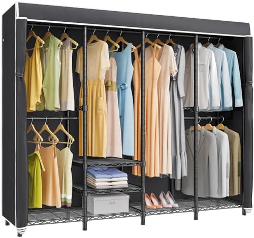 V40C Covered Clothes Rack Heavy Duty Clothing Rack with Cover ...