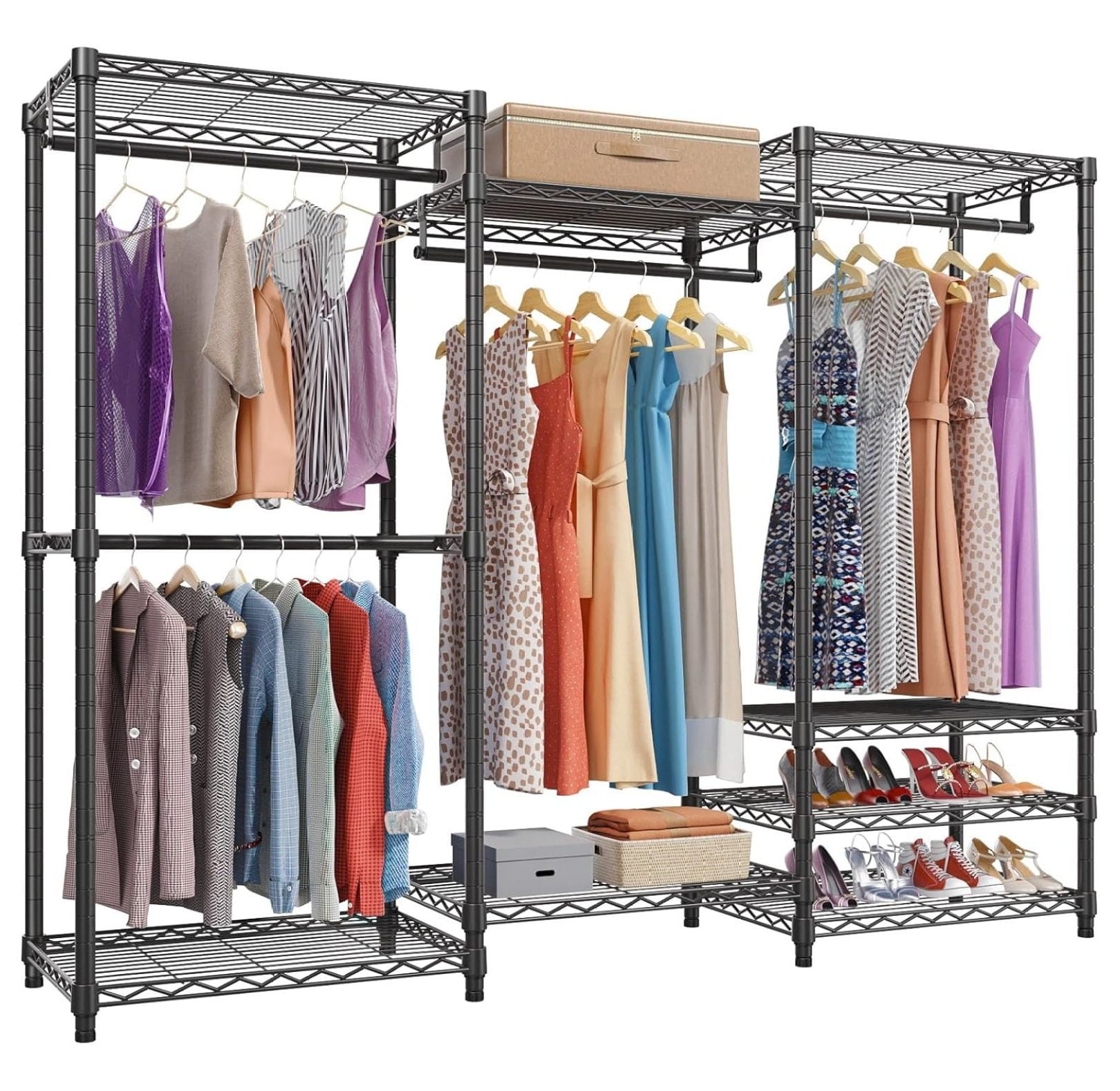 V5 Portable Closet Wardrobe Heavy Duty Clothes Rack, Freestanding ...