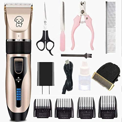 V5 Professional Low Noise Pet Grooming Kit, Cordless Rechargeable Dog ...
