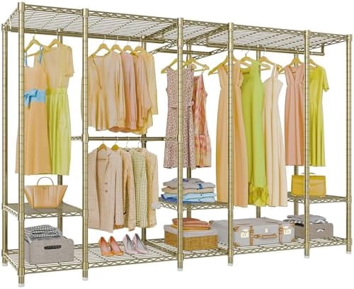 V50 Extra Large Portable Closet Rack Bedroom Armoire Freestanding ...