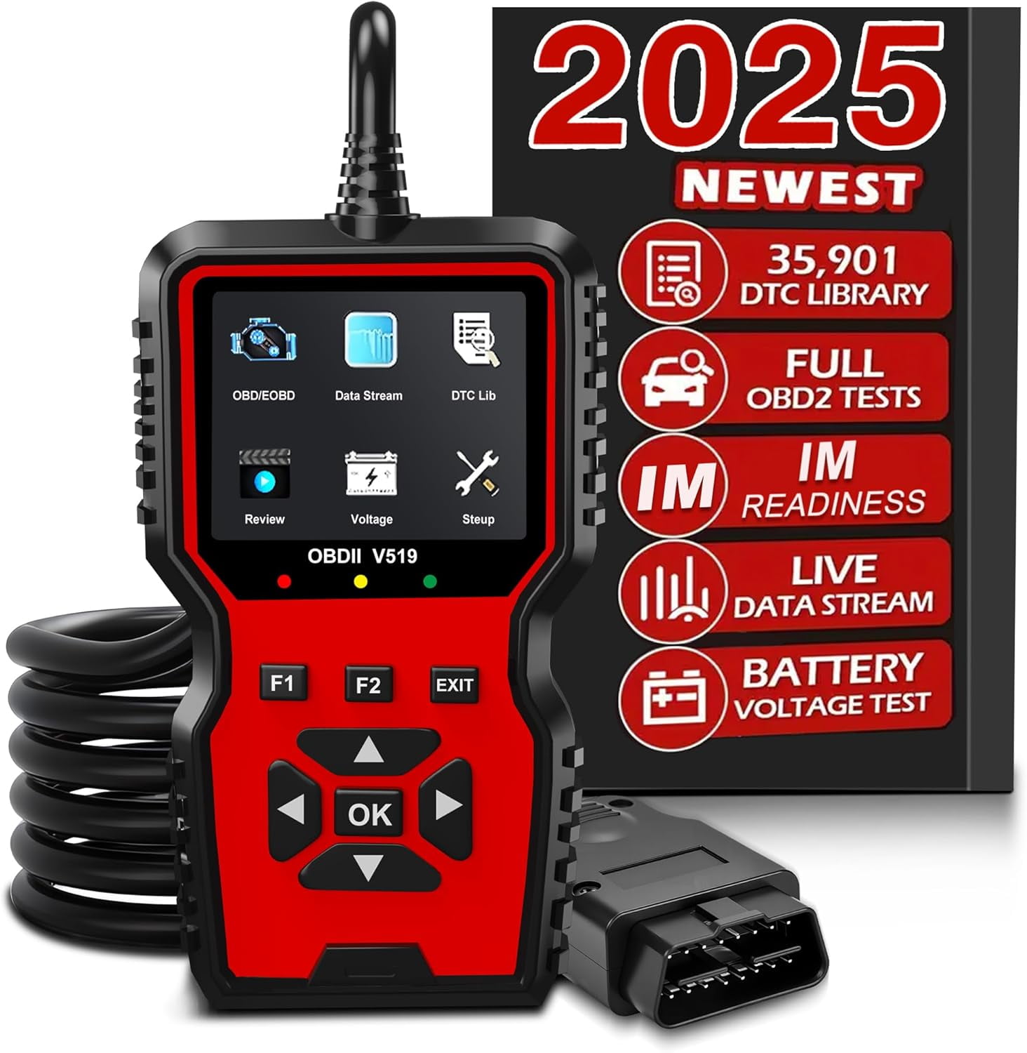 V519 OBD2 Diagnostic Scanner Tool - Vechicle Check Engine Light Code ...