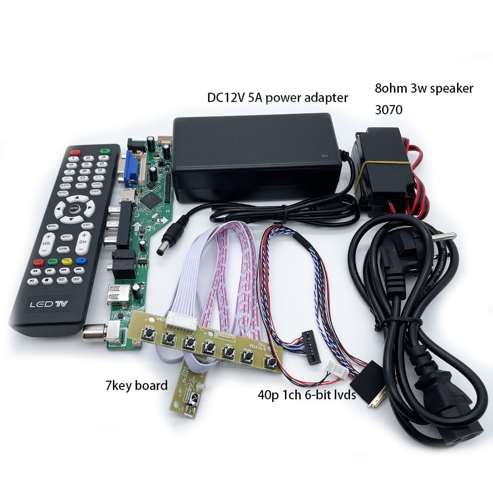 V53 universal lcd led tv controller driver board VGA HD~MI USB TV ...
