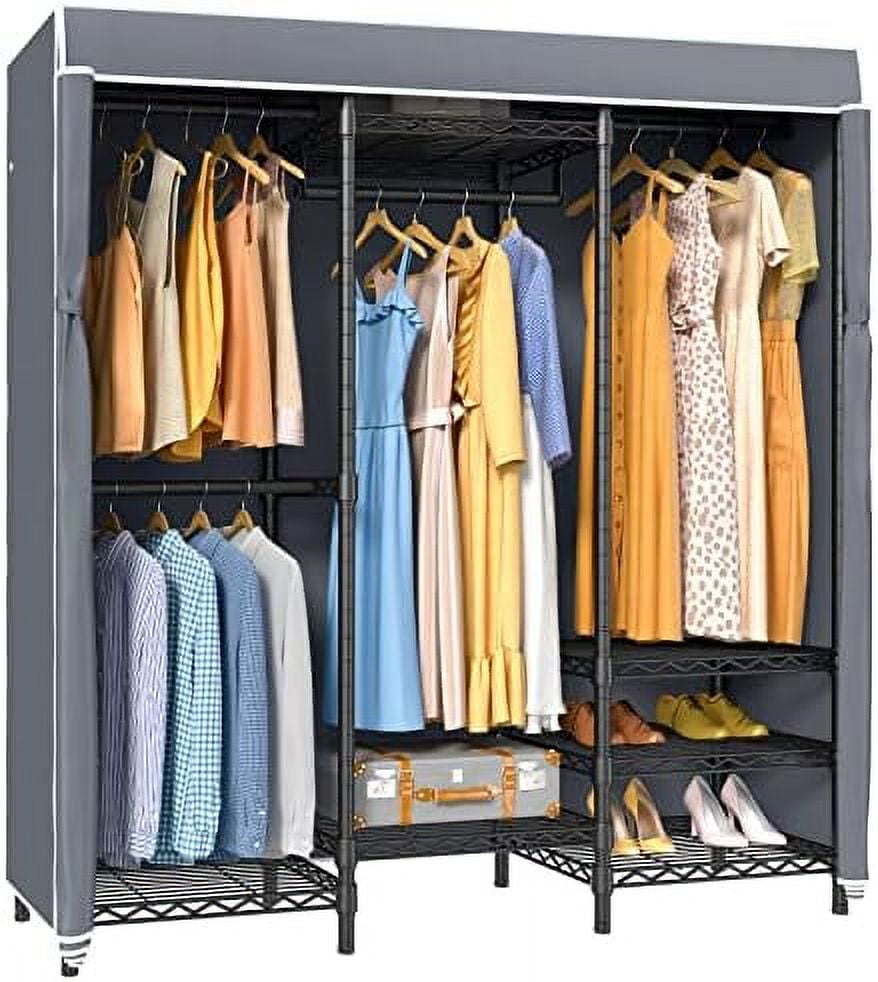 V5C Portable Clothes Closet Wardrobe Bedroom Armoires Heavy Duty ...