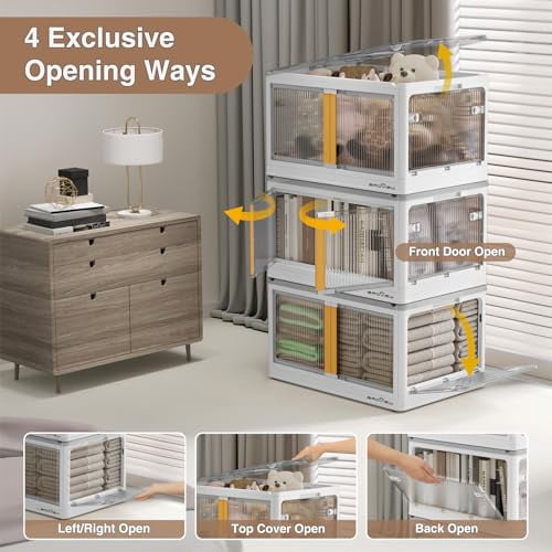 V5S 8.2 Gal Closet Organizers and Storage Black, 3 Pack Plastic Storage ...